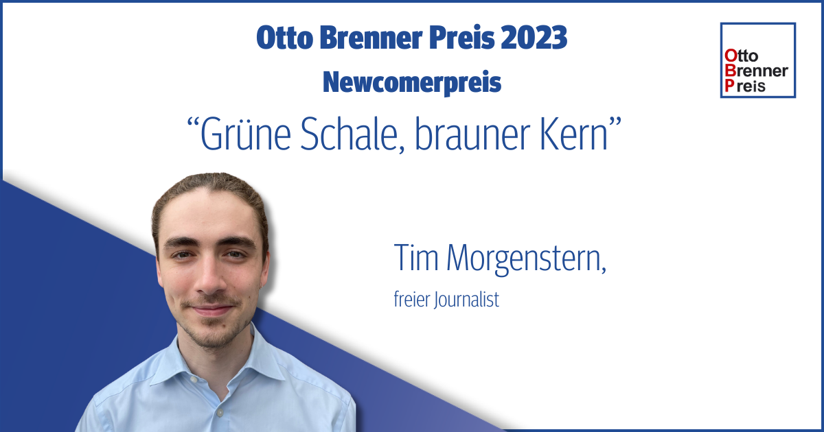 Den Newcomerpreis des Otto Brenner Preis 2023 erhält Tim Morgenstern