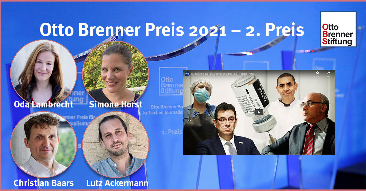 2. Preis 2021 – Dokumentation „Wem gehört der Impfstoff?”